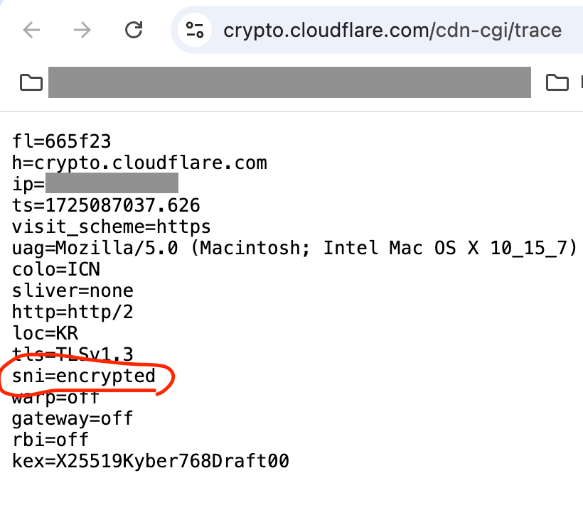 ECH 지원 상태 확인하기